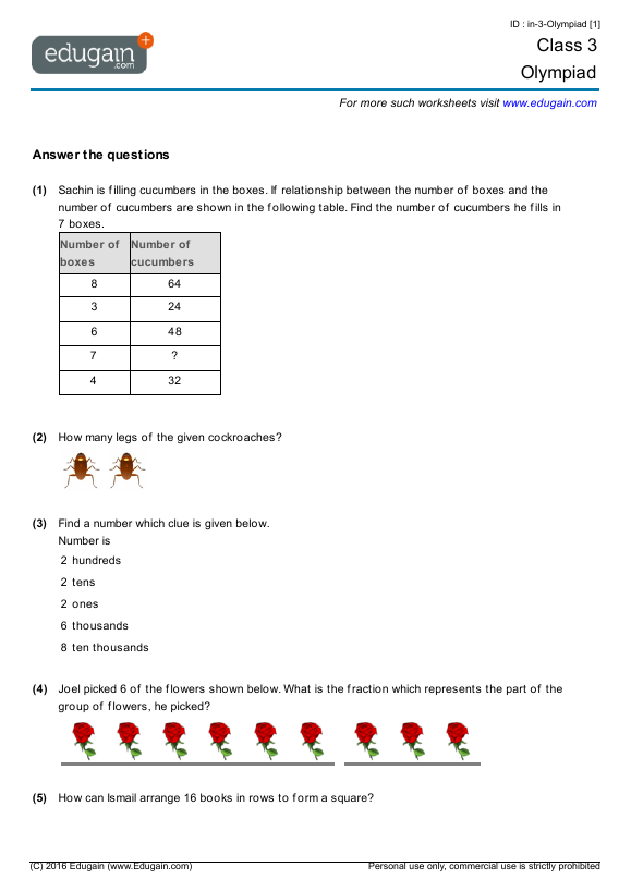 Grade 3 Olympiad Printable Worksheets Online Practice Online Tests Grade 3 Olympiad Printable Worksheets Online Practice Online Tests