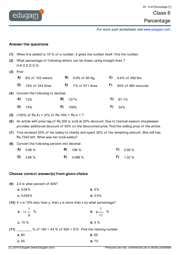 Ncert Class 6 Maths Worksheets Malaynesra